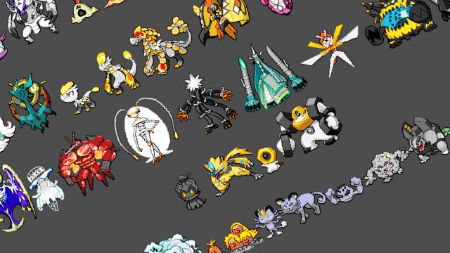 pokemon sprite voxel 7 gen 3d model