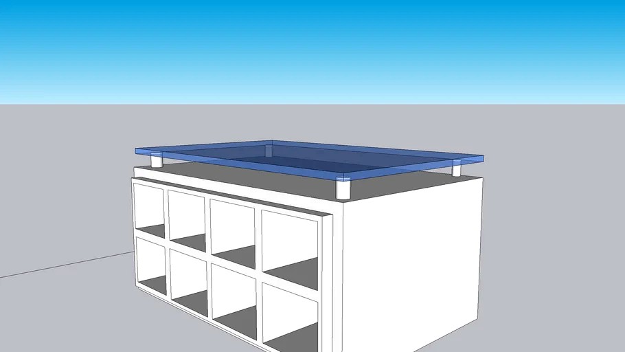 cube shelves with glass top 3d model