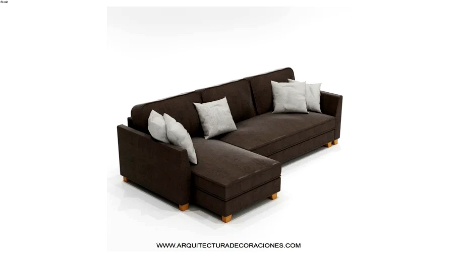 SILLON CAFE COJINES BLANCOS 3d model