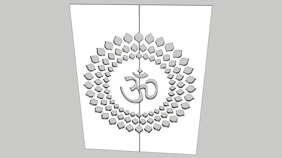 om pooja door 3d model
