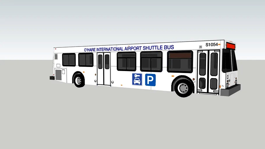 2004 new flyer D40LF o'hare rental car shuttle bus 3d model