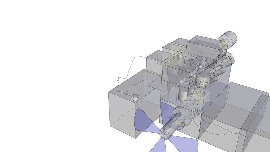 Inline 3 cylinder Engine 3d model
