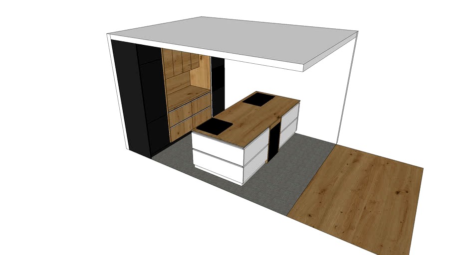 KUHINJA PULT LESENI 3d model