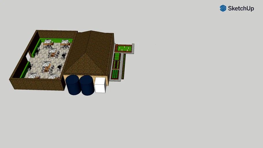 Cafe design Sketchup 3d model