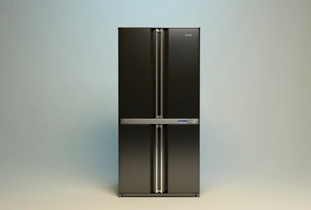 double door fridge 3d model