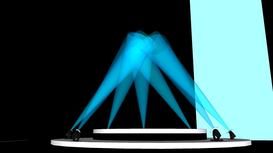 escenario virtual animado fondo de tres colores 3d model