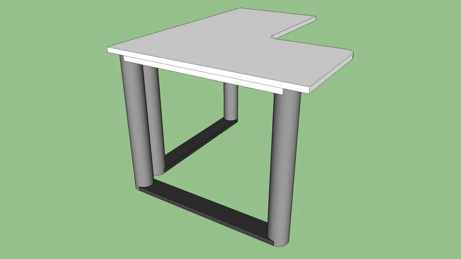 L-Shaped Table 3d model