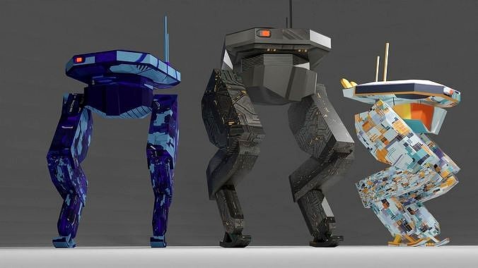 Low-Poly Mech 3d model