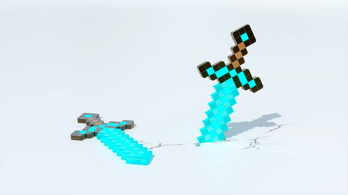 minecraft sword diamond 3d model