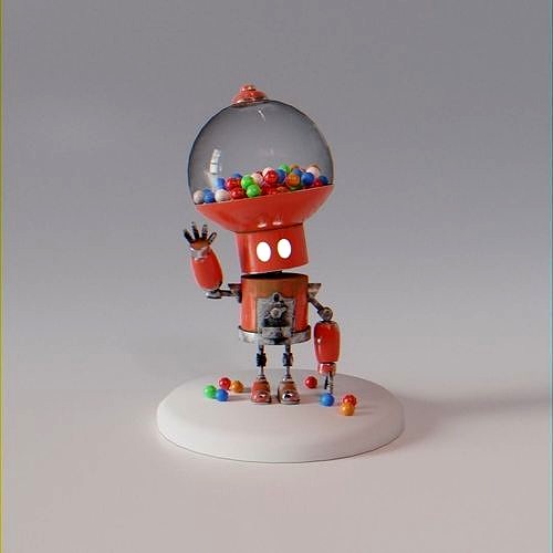 Gum Machine Robot RIGGED 3d model