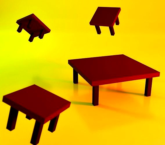 Table low-poly voxel 3d model