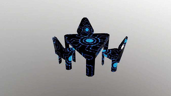 Low Poly Sci Fi Table 3d Model 9233