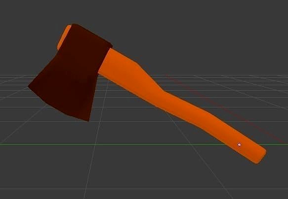 low-poly axe 3d model