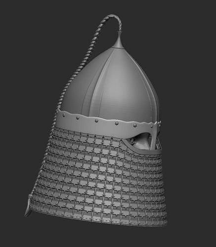 Cuman helmet with face cover 3d model