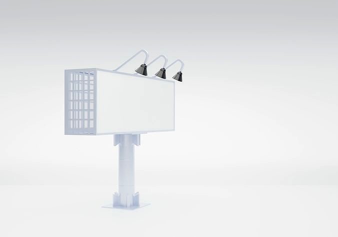 Billboard 3D model Low-poly with a spotlight free 1 picture