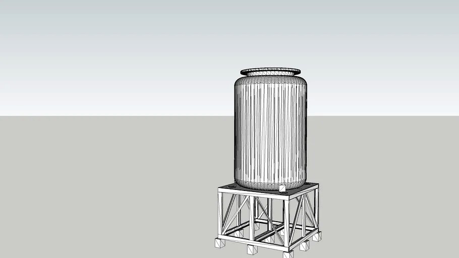 Water Tank with Frame Structure 3d model