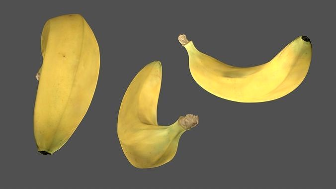 Realistic Banana 3D model with textures