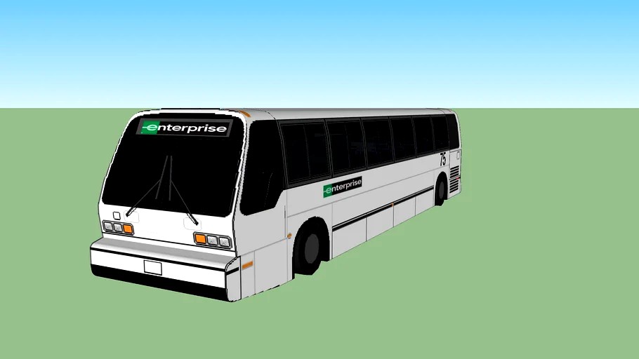 1992 tmc rts enterprise rental car shuttle bus 3d model