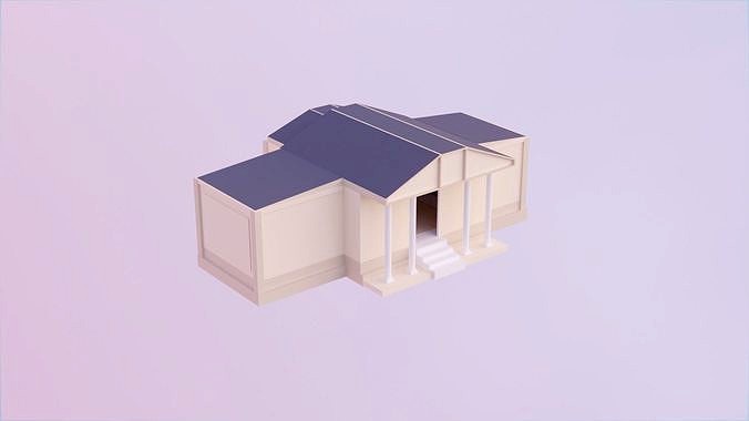 Bank - Low Poly Style 3d model