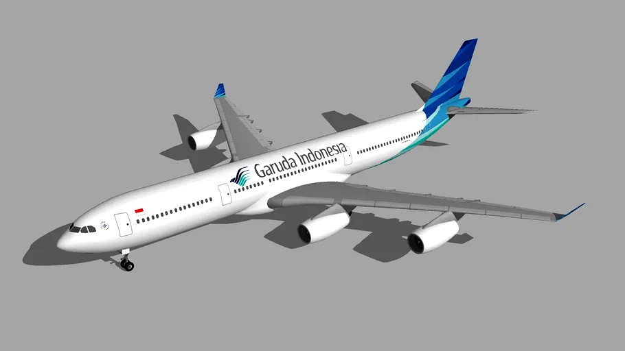 Garuda Indonesia Airbus A340-300 1 3d model