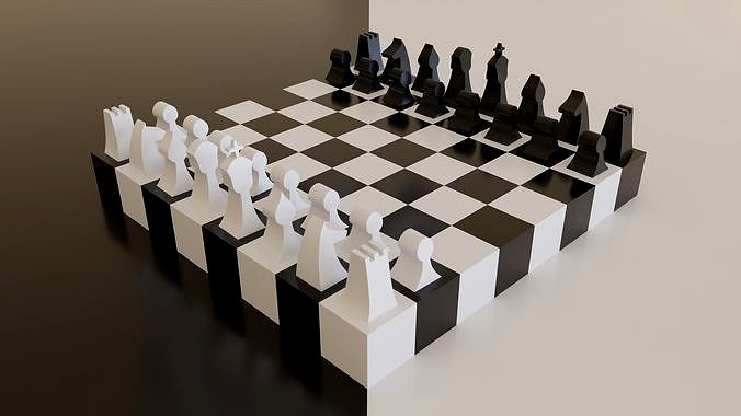 Modern chess board model 3d