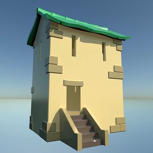 Medieval house - low poly 3d model