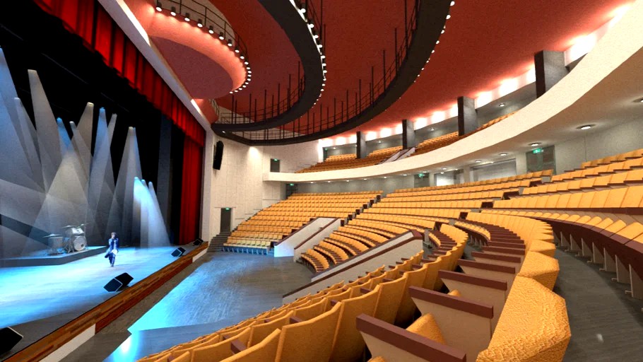 INTERIOR CENIMA HALL 3d model