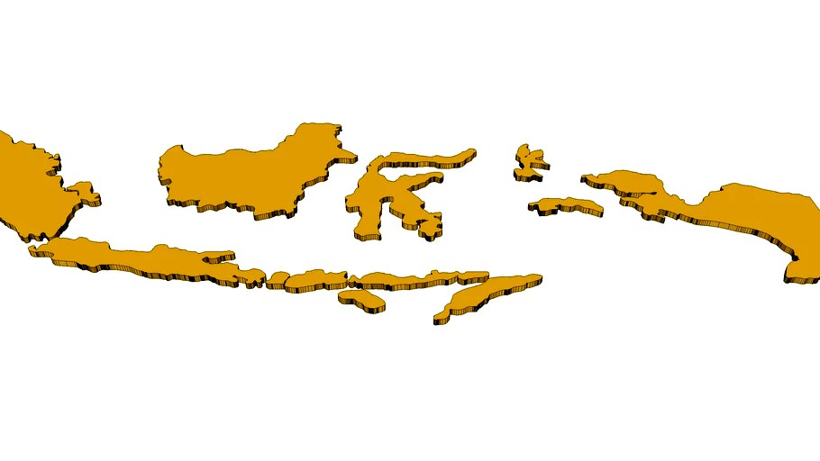 Peta Indonesia, Indonesian Map 3d model