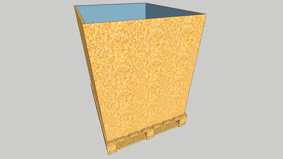 Open Gaylord on Pallet 3d model