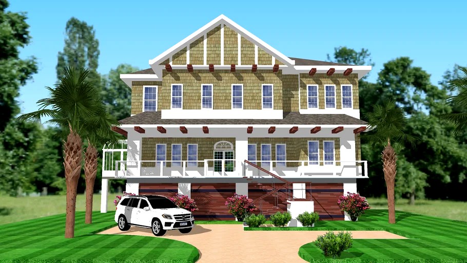 Beach House, Lifted, by Alex Keegan 3d model
