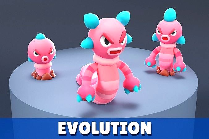 Cartoon Characters - Evolution Worm Warriors 3d model