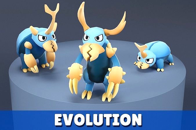 Cartoon Characters - Evolution Pincerdeer Warriors 3d model