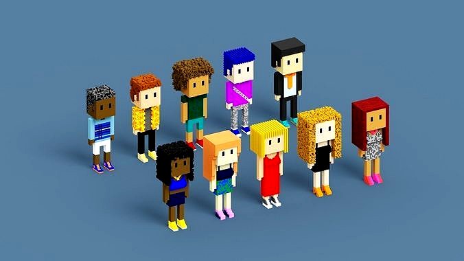3D NFT Voxel Character Collection model