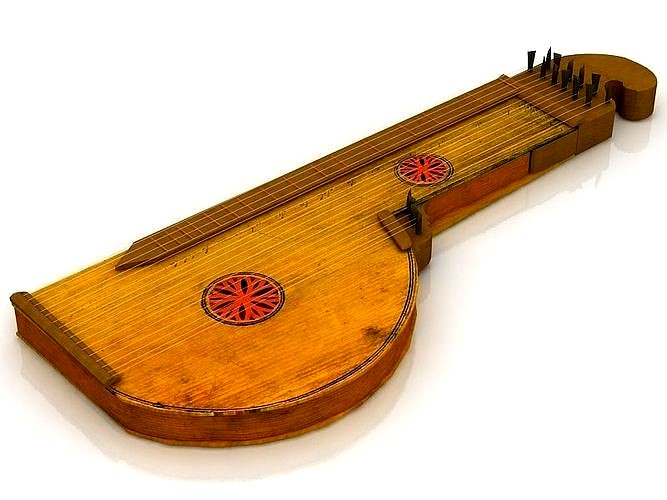 3D Zither Musical Instrument model
