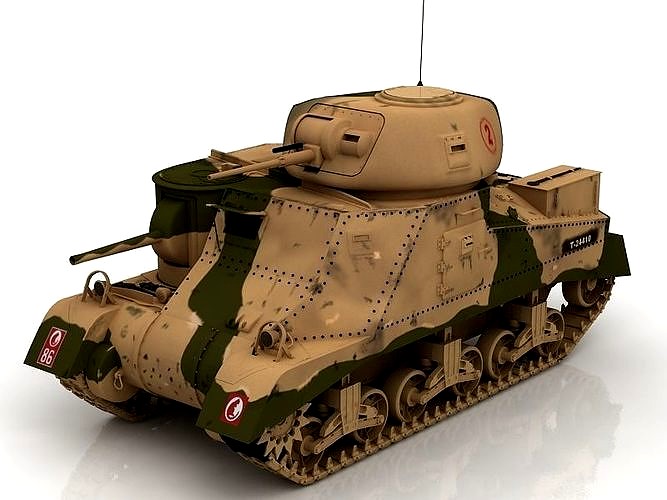 3D United States WWII M3 Grant I Medium Tank model
