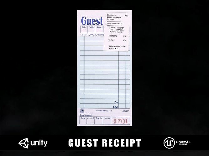 Guest Receipt 3d model