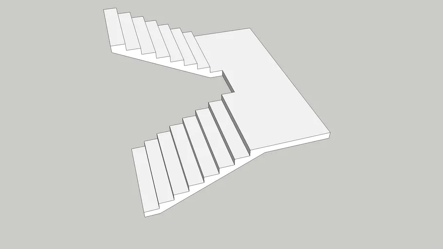 U Type Stair 3d model