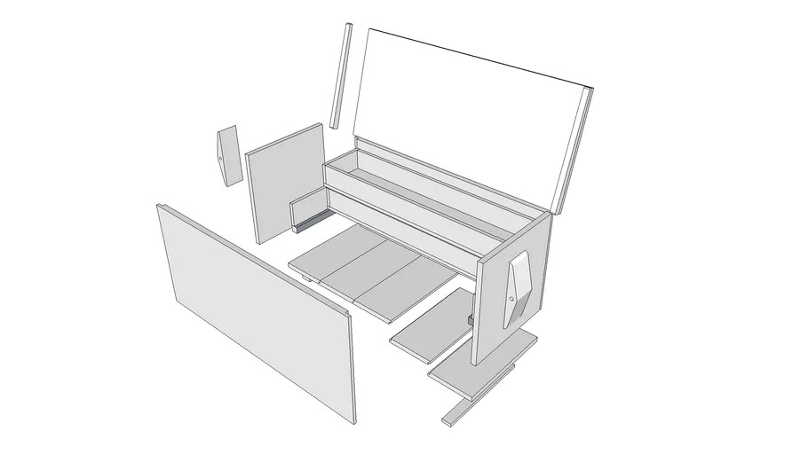 exploded tool chest view 3d model