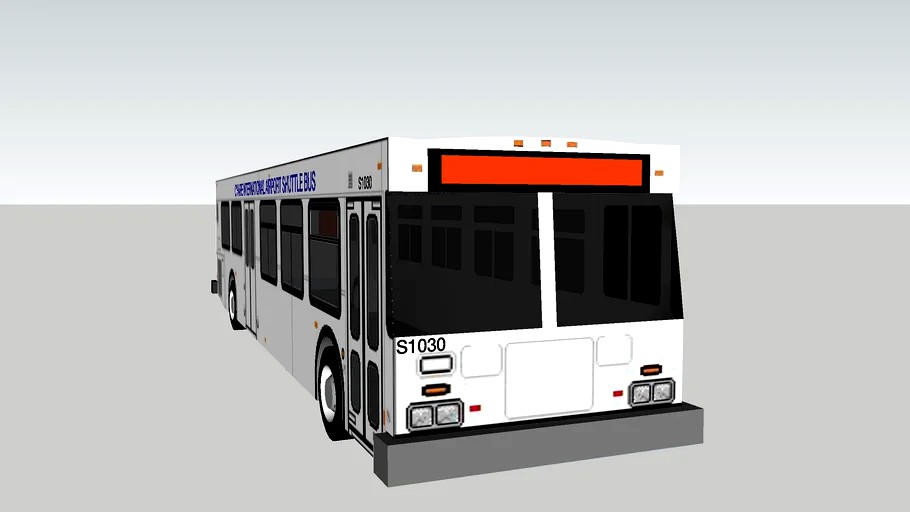 2003 new flyer d40lf ohare rental car shuttle bus 3d model