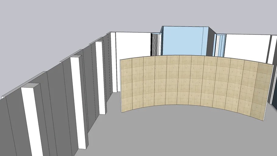 Curved LED Screen 3d model