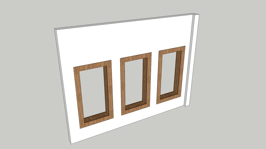 Wall 3 Window Farihin 3d model