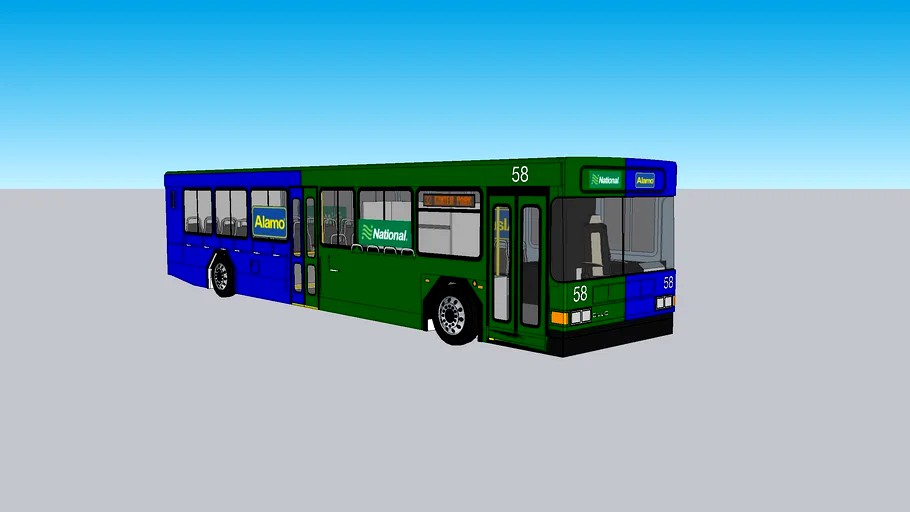 2009 gillig advantage alamo national rental car shuttle bus 3d model