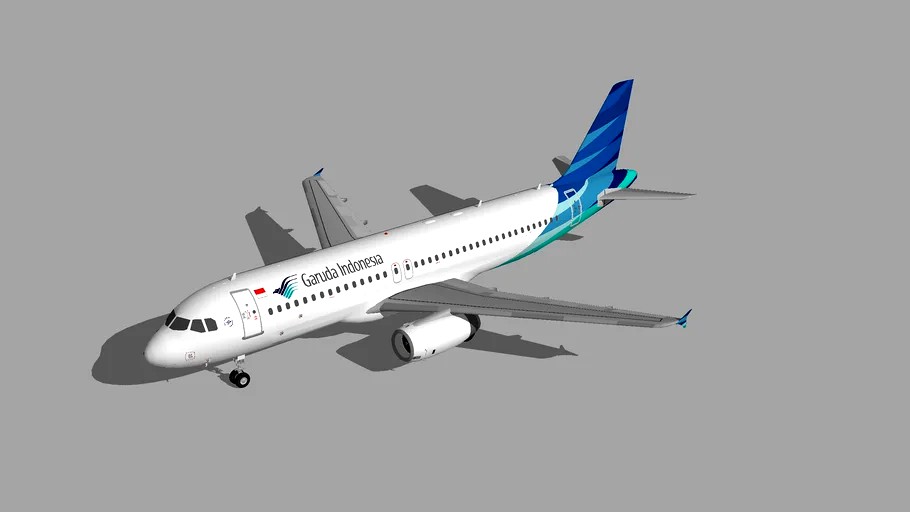Garuda Indonesia Airbus A320-200 1 3d model