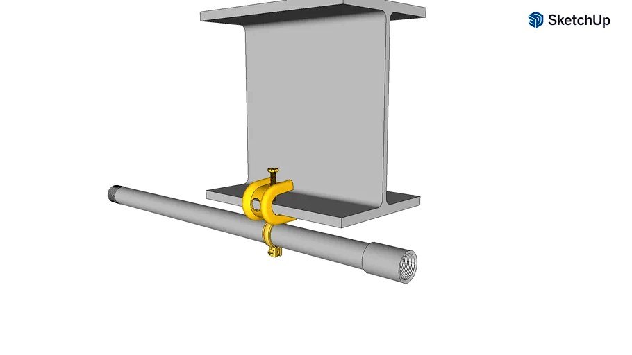 C Clamp on Beam 3d model