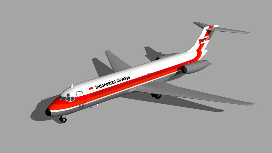 Garuda Indonesia McDonnell Douglas DC-9-30 2 3d model