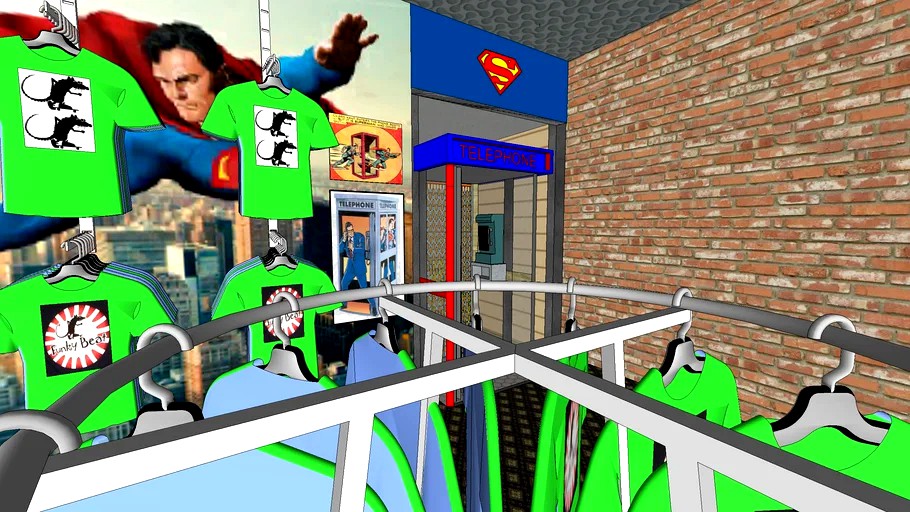SUPERMAN TELEPHONE BOOTH DRESSING ROOM 3d model