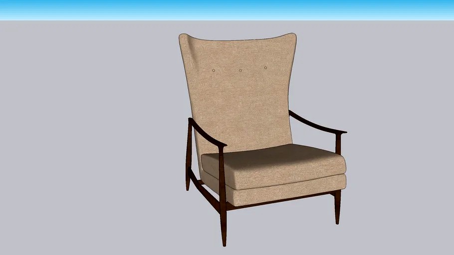 POLTRONA JACARANDÁ CIMO VINTAGE ESPALDAR ALTO 3d model