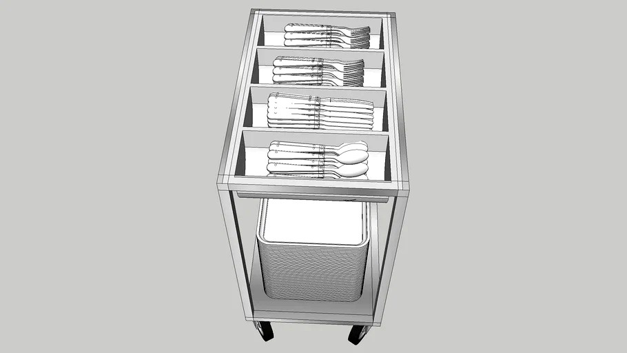 Tray Cutlery Trolley 3d model