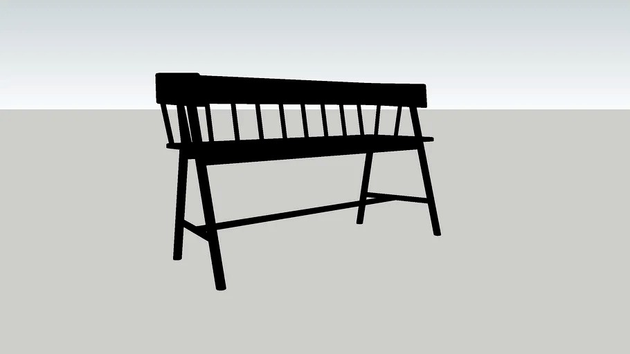 HK living garden bench black 3d model