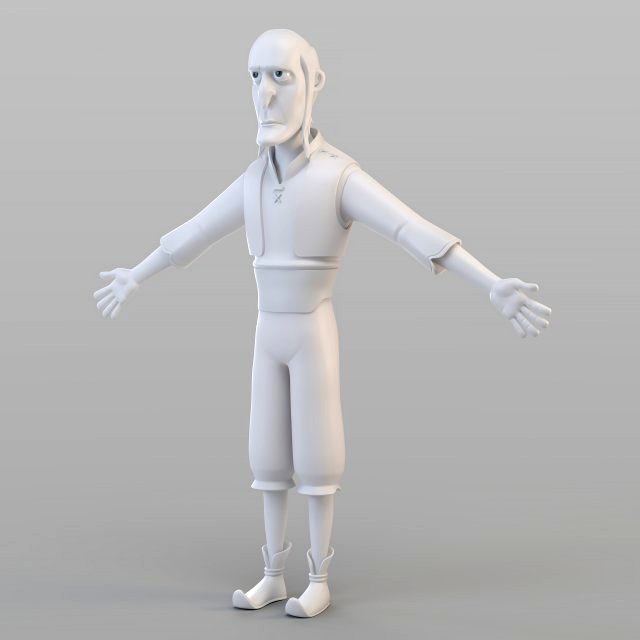 cartoon fraud man 3d model
